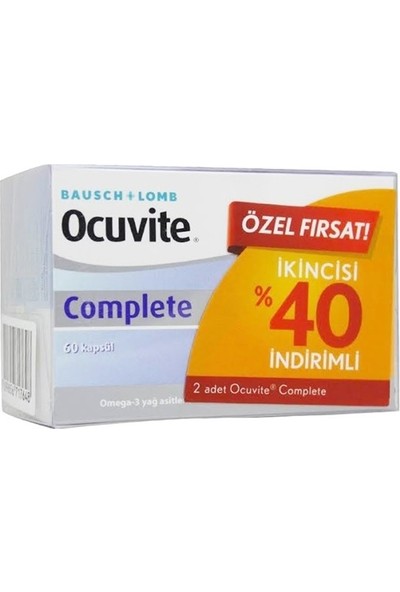 Baushe Lomb Ocuvite Complete 2 Li Fırsat Paketi 2 X 60Kapsül Baushe Lomb Ocuvite Complete 2 Li Fırsat Paketi 2 X 60Kapsül