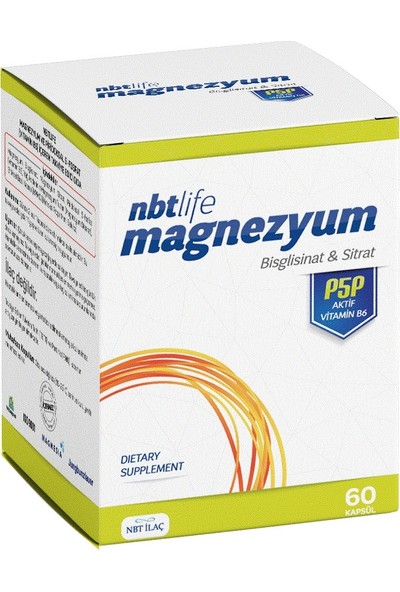Nbt Life Magnezyum P5P Vitamin B6 60 Kapsül Nbt Life Magnezyum P5P Vitamin B6 60 Kapsül