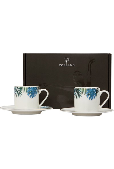 Porland Exotic Desen Kahve Takımı 4 Parça