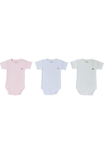 Mini Damla 105 3Lü Penye Yarım Kollu Bebek Body Beyaz-Pembe 6-9 Ay (68-74 Cm) Mini Damla 105 3Lü Penye Yarım Kollu Bebek Body Beyaz-Pembe 6-9 Ay (68-74 Cm)