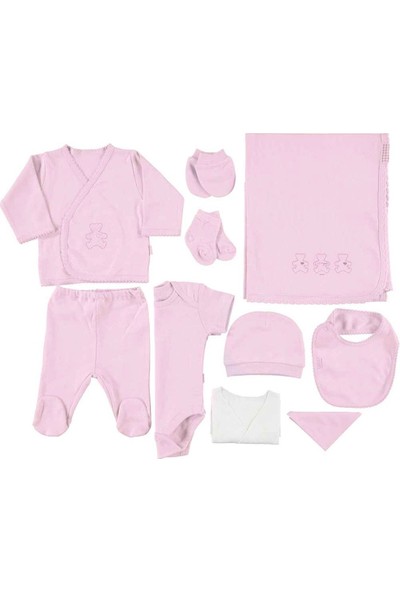 KitiKate Organik 10'lu Hastane Çıkışı Zıbın Seti - Pembe