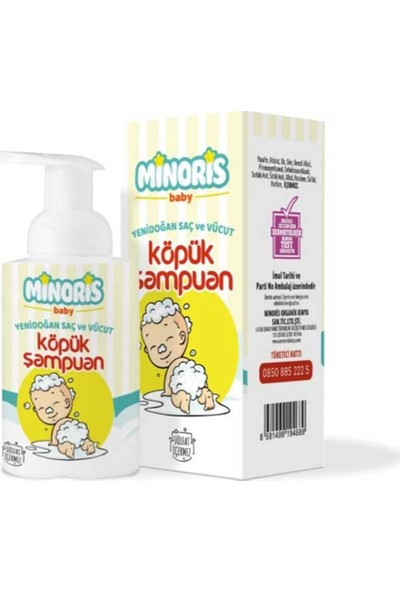 Minoris Baby Organik Yenidoğan Saç ve Vücut Köpük Şampuanı Minoris Baby Organik Yenidoğan Saç ve Vücut Köpük Şampuanı