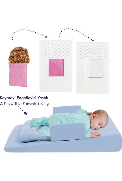 Sevi Bebe Çok Fonksiyonlu Yatış Yastığı Mavi