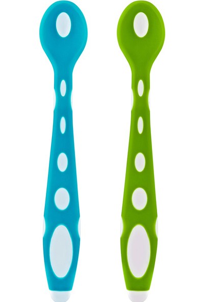 Babyjem Silikon Mama Kaşığı Yeşil/Mavi