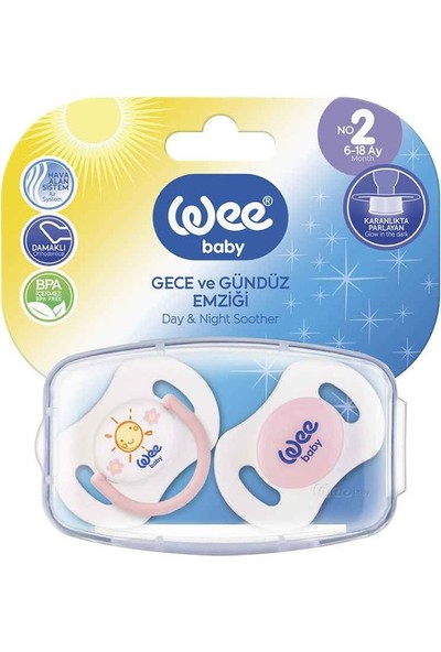 Wee Baby 2'li Gece/Gündüz Damaklı Emzik 6 - 18 Ay Wee Baby 2'li Gece/Gündüz Damaklı Emzik 6 - 18 Ay