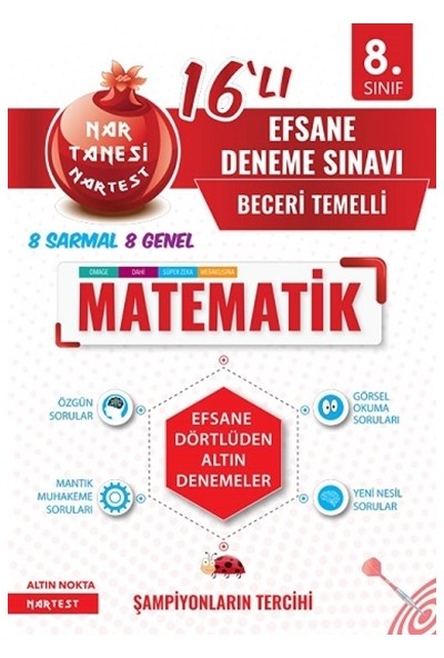 Nartest 8. Sınıf Nar Tanesi Efsane Matematik 16 Deneme Sınavı