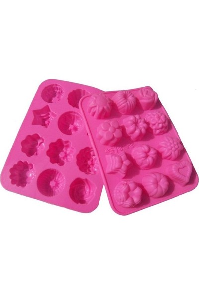 Simo Silikon Karışık Desenli Sabun ve Kokulu Taş Kalıbı 12'li