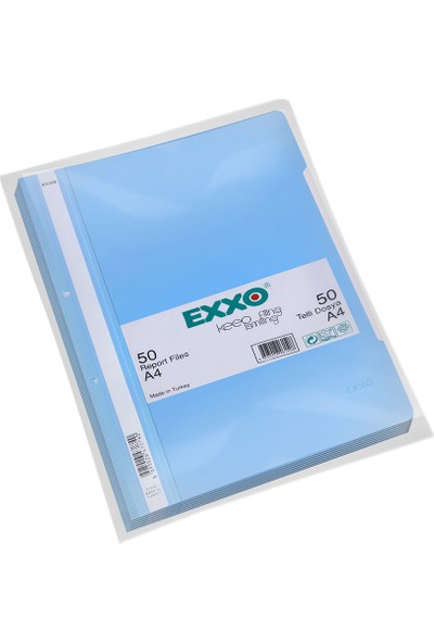 Exxo Pp Telli Dosya A4 50'li Açık Mavi Exxo Pp Telli Dosya A4 50'li Açık Mavi