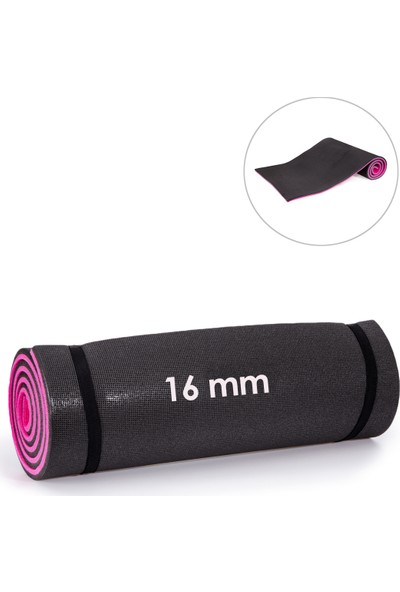 Spor Byfit 16 mm Çift Yönlü Siyah-Pembe Pilates ve Yoga Minderi Mnd-79 Spor Byfit 16 mm Çift Yönlü Siyah-Pembe Pilates ve Yoga Minderi Mnd-79