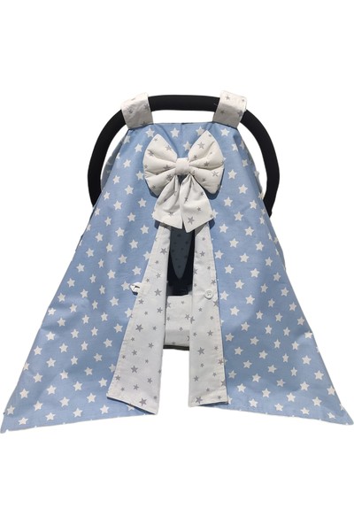 Bebek Atölyesi Mavi Gri Yıldız Desenli Puset Örtüsü Takımı Bebek Atölyesi Mavi Gri Yıldız Desenli Puset Örtüsü Takımı