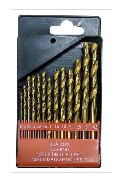 Real Özs OZS-8147 Realözs Matkap Ucu Seti 13PCS Sarı