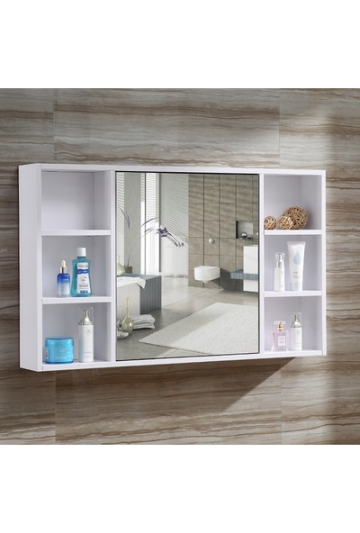 Taç Dekorasyon Aynalı Üst Modülü Banyo Dolabı