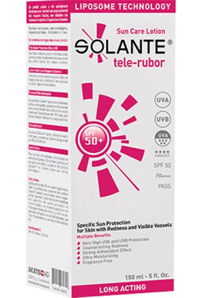 Solante Tele-Rubor Spf 50+ 150 Ml Güneş Koruyucu Losyon