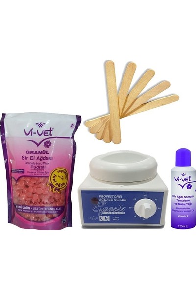 Vi-Vet Ege Sir Ağda Makinesi Vivet Pudralı Boncuk Inci Ağda Pembe 4'lü Set Hassas Bölgeler Için Vi-Vet Ege Sir Ağda Makinesi Vivet Pudralı Boncuk Inci Ağda Pembe 4'lü Set Hassas Bölgeler Için