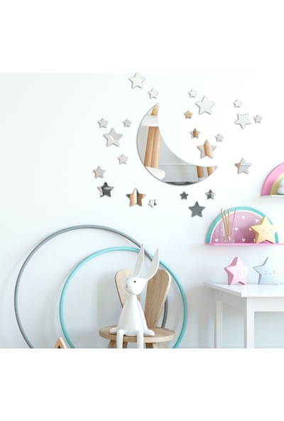 Dez Ayyıldız Dekoratif Akrilik Duvar Aynası