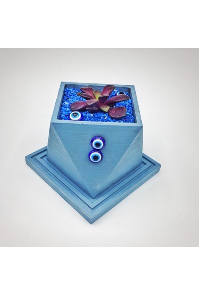 Modesign Nazar Boncuklu Geometrik Saksıda Sukulent Takımı