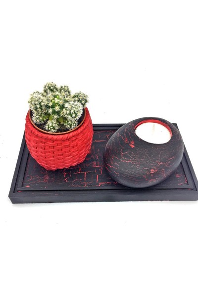 Modesign Sunum Tepsili Sepet Saksı ve Mumluk Takımı Modesign Sunum Tepsili Sepet Saksı ve Mumluk Takımı