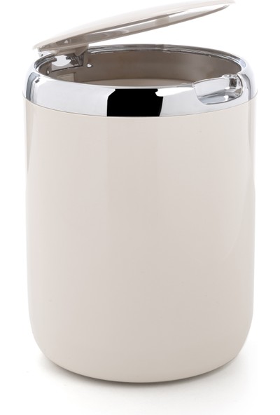 Primanova Tezgah Üstü Plastik Kapaklı Çöp Kovası 3 lt Bej M-E29-09-P