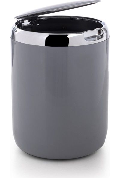 Primanova Tezgah Üstü Plastik Kapaklı Çöp Kovası 3 lt Gri M-E29-07-P