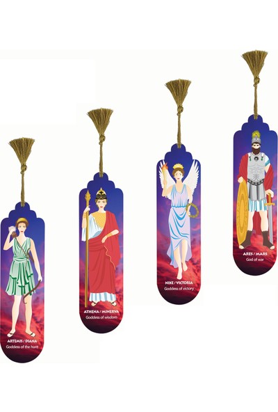 Pictor Gift Metal Püsküllü Yunan Roma Mitoloji Tanrılar Kitap Ayracı Seti 4'lü Pictor Gift Metal Püsküllü Yunan Roma Mitoloji Tanrılar Kitap Ayracı Seti 4'lü