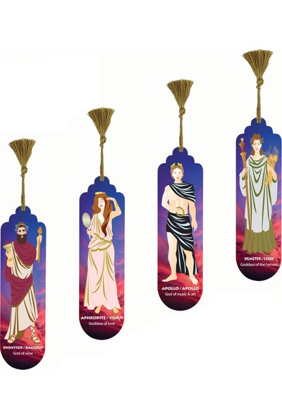 Pictor Gift Metal Püsküllü Yunan Roma Mitoloji Tanrılar Kitap Ayracı Seti 4'lü Pictor Gift Metal Püsküllü Yunan Roma Mitoloji Tanrılar Kitap Ayracı Seti 4'lü