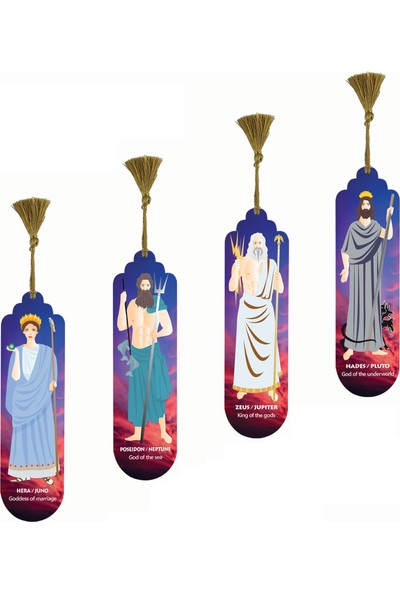 Pictor Gift Metal Püsküllü Yunan Roma Mitoloji Tanrılar Kitap Ayracı Seti 4'lü Pictor Gift Metal Püsküllü Yunan Roma Mitoloji Tanrılar Kitap Ayracı Seti 4'lü
