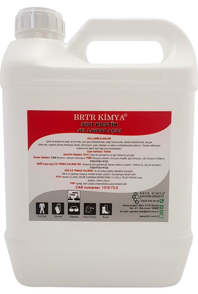 Brtr Kimya Jel Lavabo Açıcı 5 Kg - Saf Sıvı Kostik Brtr Kimya Jel Lavabo Açıcı 5 Kg - Saf Sıvı Kostik