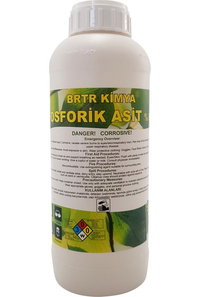 Brtr Kimya Fosforik Asit 1,5 Kg-1 Lt Brtr Kimya Fosforik Asit 1,5 Kg-1 Lt