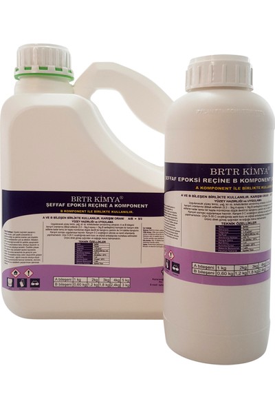 Brtr Kimya Döküm Tipi Ultra Şeffaf Epoksi Reçine - 3 Kg Set Brtr Kimya Döküm Tipi Ultra Şeffaf Epoksi Reçine - 3 Kg Set