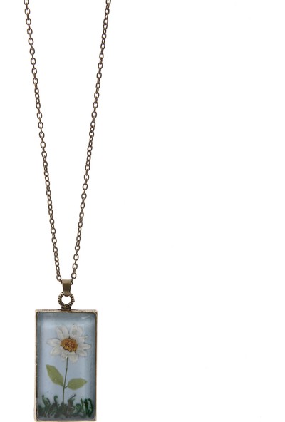 Halley Concept Özel El Yapımı Çiçek Tasarım Reçine Kadın Kolye