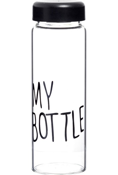 My Bottle Boroslikat Cam Matara Kılıflı 500 ml - Siyah