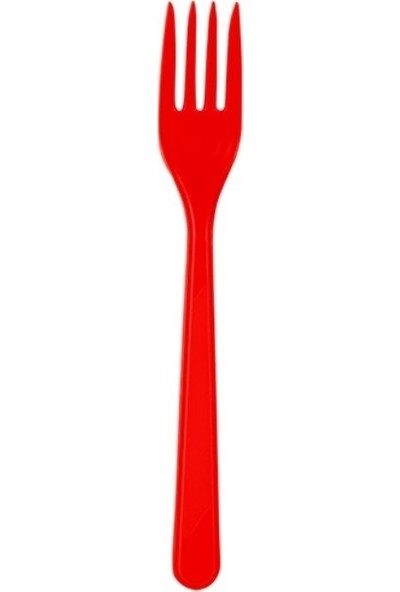 Bkr Çatal Plastik Kırmızı 50'li