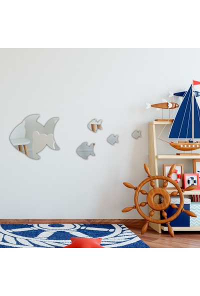 Dez Balıklar Dekoratif Akrilik Ayna 5 Parça