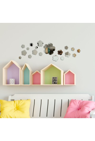 Dez Mini Çiçekler Dekoratif Akrilik Ayna 19 Parça Dez Mini Çiçekler Dekoratif Akrilik Ayna 19 Parça