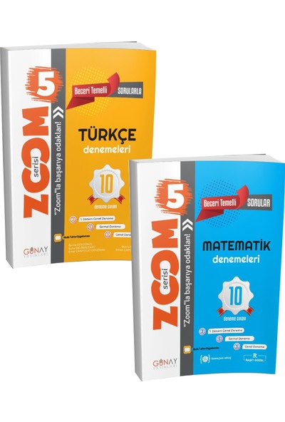 Günay Yayınları Zoom Serisi 5. Sınıf Türkçe Matematik Deneme Seti