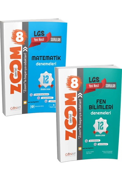 Günay Yayınları Zoom Serisi 8. Sınıf Matematik Fen Bilimleri Deneme Seti