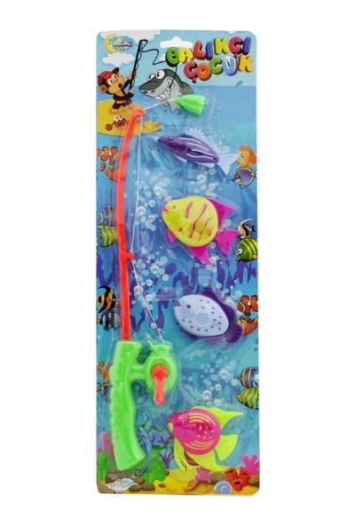 Kral Oyuncak 5 Parça Olta Balık Oyunu 37 cm Kral Oyuncak 5 Parça Olta Balık Oyunu 37 cm