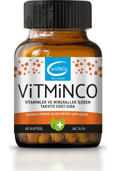 TheLifeCo VitMinCo 60 Kapsül (Multivitamin Takviyesi) TheLifeCo VitMinCo 60 Kapsül (Multivitamin Takviyesi)