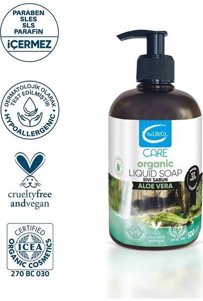 TheLifeCo Care Bitkisel, Organik Aloe Vera Sıvı Sabun 500 ml (Vegan ve Hipoalerjenik. Hassas Ciltlere Özel) TheLifeCo Care Bitkisel, Organik Aloe Vera Sıvı Sabun 500 ml (Vegan ve Hipoalerjenik. Hassas Ciltlere Özel)