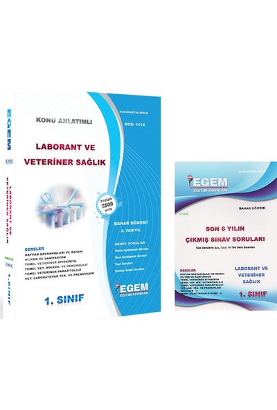 Egem Yayınları Laborant Ve Veteriner Sağlık 1. Sınıf 2. Yarıyıl Bahar Konu Anlatımı Ve Çıkmış Set