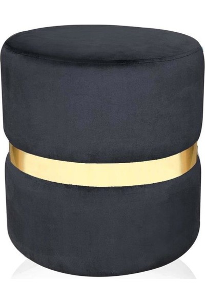 The Mia Kadife Siyah Puf 45X40 cm PUF0029
