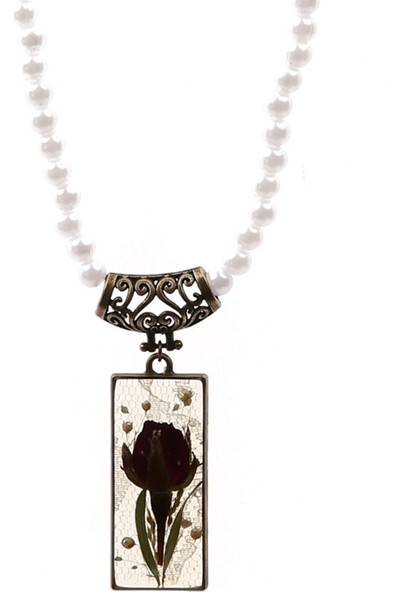 Halley Concept Özel El Yapımı Çiçek Tasarım Reçine Kadın Kolye