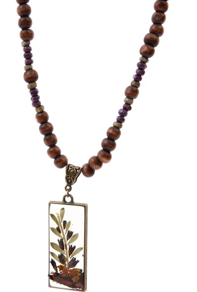 Halley Concept Özel El Yapımı Çiçek Tasarım Reçine Kadın Kolye