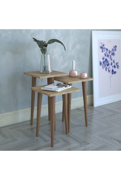 Bitirdin Meşe 3'lü Zigon Sehpa Bitirdin Meşe 3'lü Zigon Sehpa