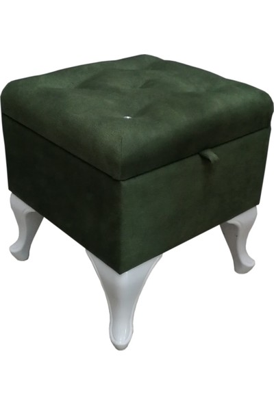 Ertok Sandıklı Puf Koltuk Taş Işlemeli Yeşil