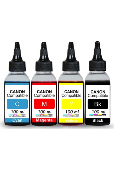 Baskistan Canon MX340 Mürekkep 4x100 ml Baskistan Canon MX340 Mürekkep 4x100 ml