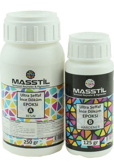 Masstil Ultra Şeffaf Ince Döküm Epoksi 375 gr Masstil Ultra Şeffaf Ince Döküm Epoksi 375 gr