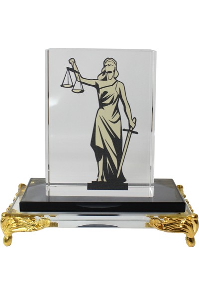 Ikiyıldız Kristal AS116 Masaüstü Adalet Ana Figürlü Kristal Biblo