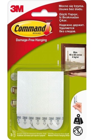 3m Command Cırt Cırt Bant 4'lü 3m Command Cırt Cırt Bant 4'lü