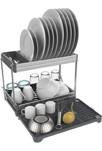 Primanova Candia Katlanabilir Iki Katlı Alüminyum Bulaşıklık D14693